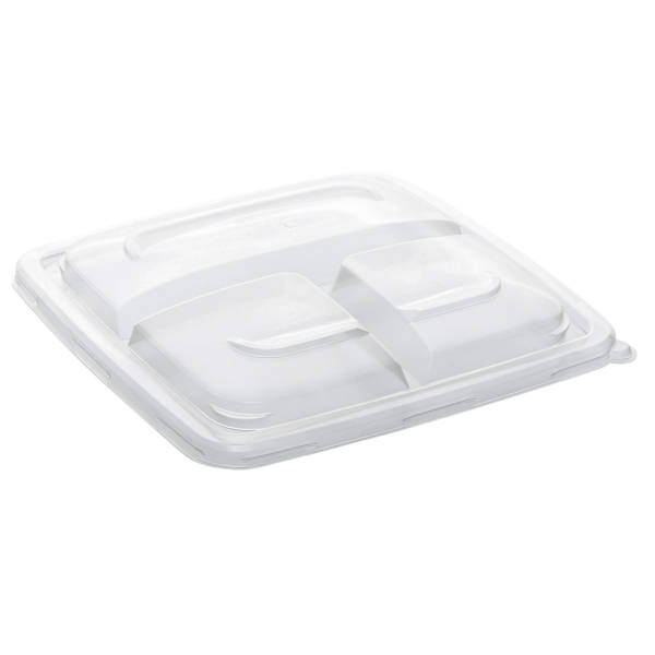 3 Compartment Clear Square Lid | Recyclable Plastic – Lamkyo